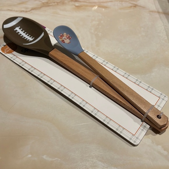 Hobby Lobby | Kitchen | Nwt Fall Football Silicon Wood Spoon Set | Poshmark